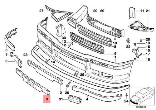 Genuine BMW E36 Compact Convertible Coupe Number Plate Strip OEM ...