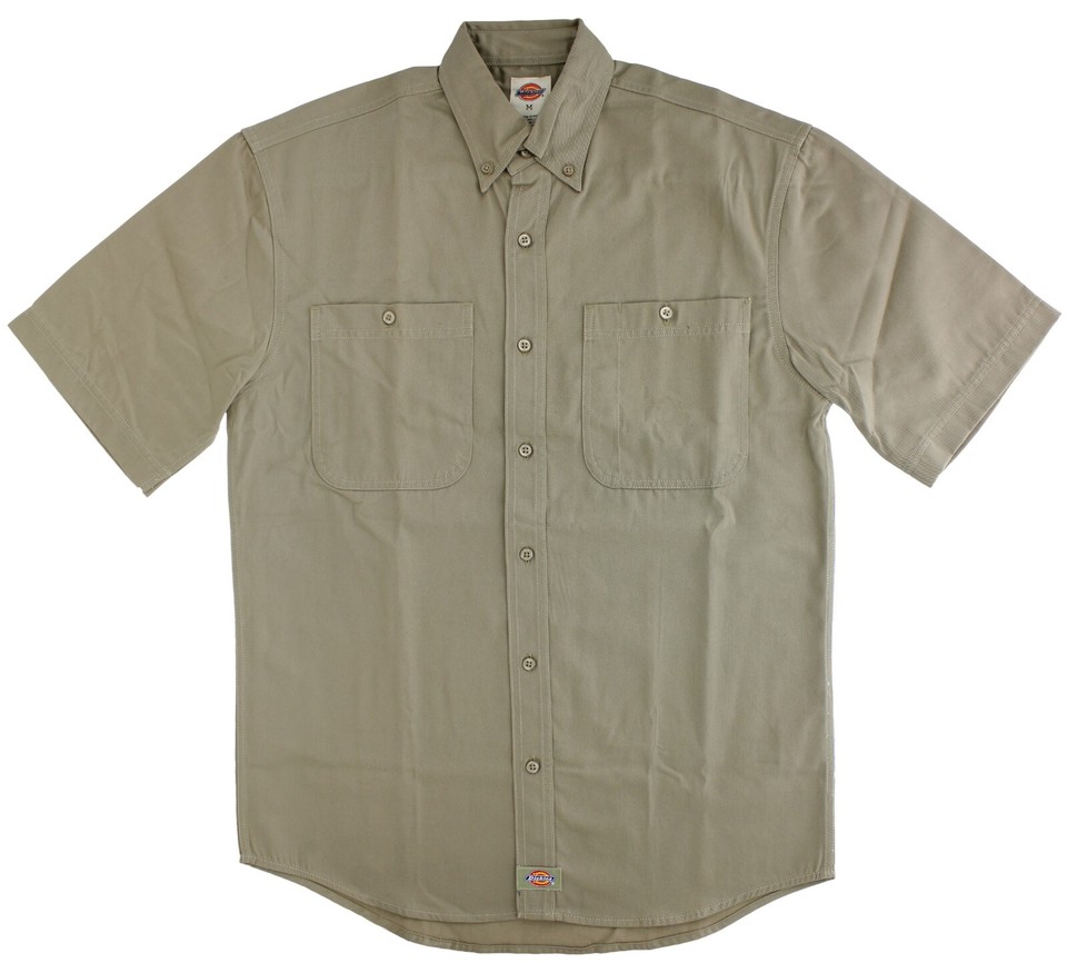 Dickies Men's Work Shirt, Short Sleeve Button-Down Collar, Two Front ...