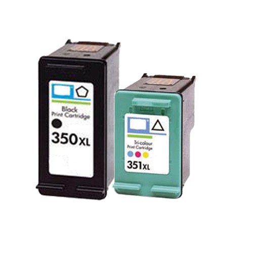 2 Ink Cartridge Fit For HP PhotoSmart D5300 D5345 C4200 350XL 351XL ...