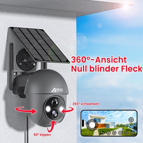 ANRAN Solar Kamera FUNK ÜBERWACHUNGSKAMERA Outdoor WLAN WIFI IP CAMERA ...