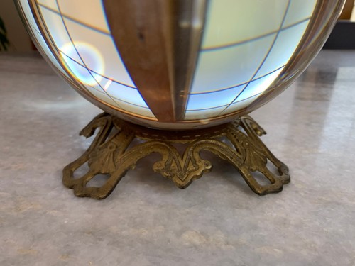 MASSIVE 8", Antique, Crystal Ball w/Ornate Floral, Victorian, Finely ...