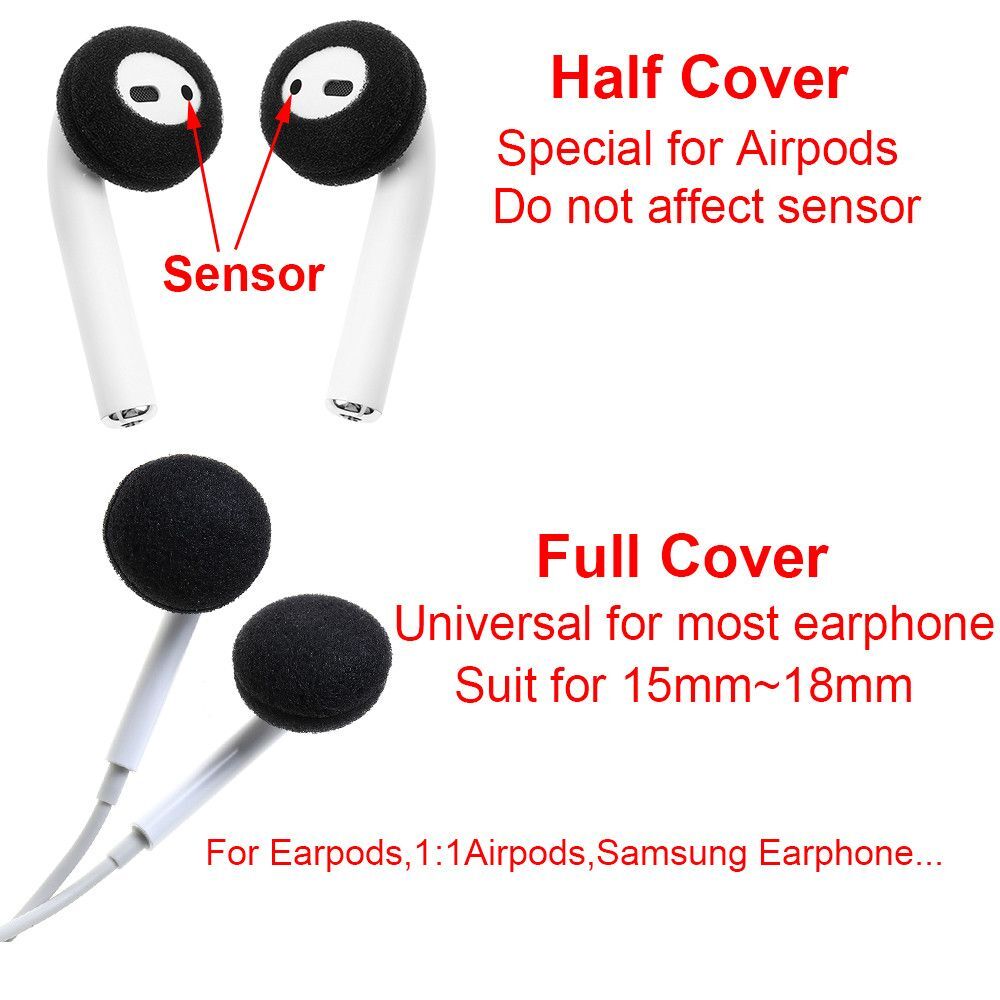 Soft Foam Earphone Tips Cover Replacement Sponge Earpad For Airpods Earpods | eBay