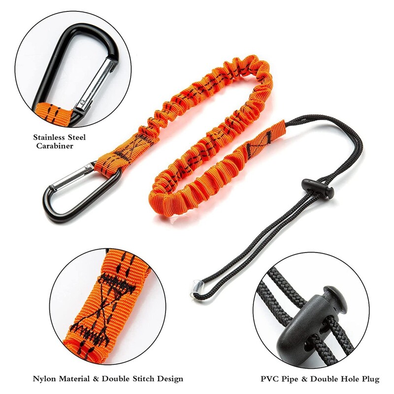 Tool Lanyard,3 Pcs Safety Lanyard with Carabiner,Shock Absorbing Safety ...