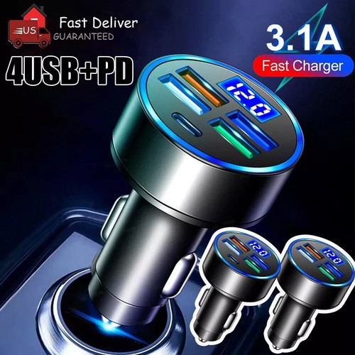 4 USB 12V LED Car Boat Marine Voltmeter Voltage Meter Waterproof ...
