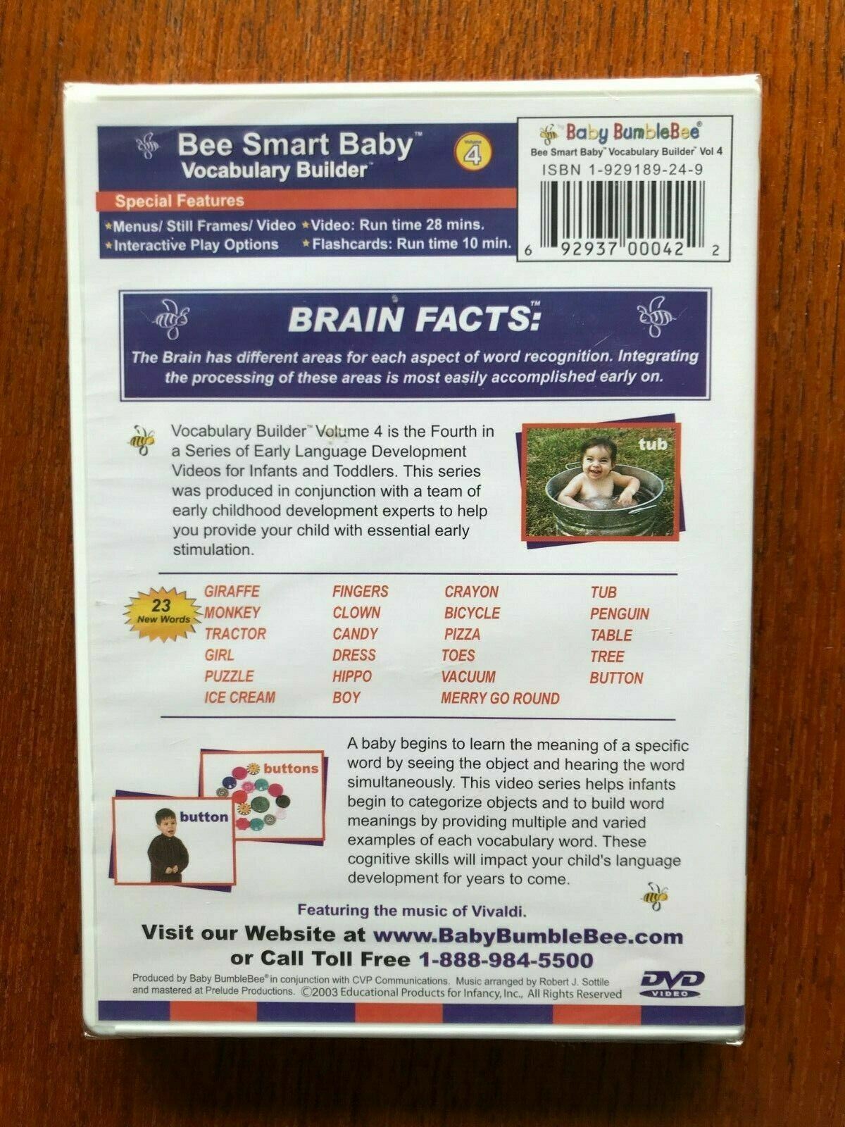 Bee Smart Baby Vocabulary Builder: Vol 4 DVD New Sealed Region All ...