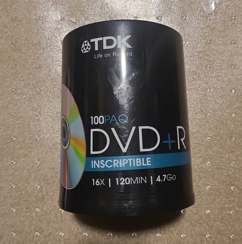 TDK 100 pack DVD+R 16X 4.7GB New Factory Sealed | eBay