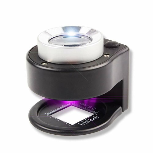 Magnifiers 30X with LED Light Metal Optical Glass with Scale Purple ...