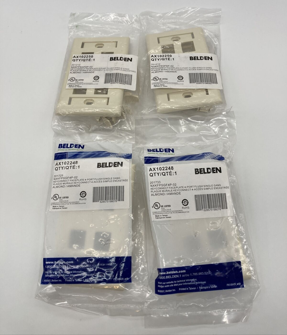 Belden Keyconnect 4 Port Faceplates & 6 Port Faceplates. 2 Of Each W ...