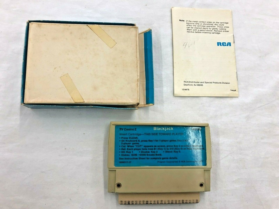RCA Studio II Blackjack TV Casino Series Cartridge with box and manual ...