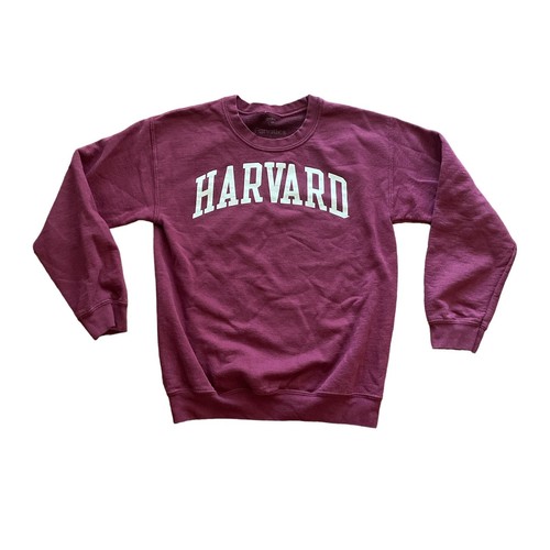y2k Fanatics HARVARD Maroon Spell Out College Academic Crew Neck ...