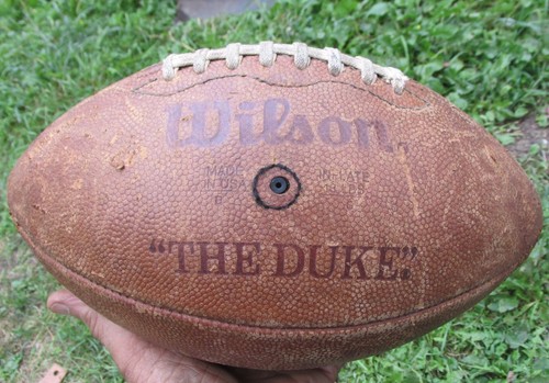 VINTAGE OLD WILSON LEATHER FOOTBALL “THE DUKE” GOOD SHAPE HOLDS AIR | eBay