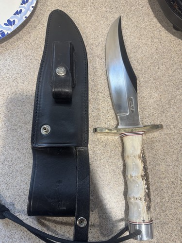 Randall Model 12-8 Bear Bowie Stainless Stag Handle Sheath Stone | eBay