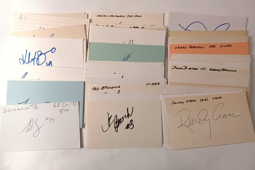Football Lot of (100) Signed Index Cards - All Different - NFL, NCAA ...