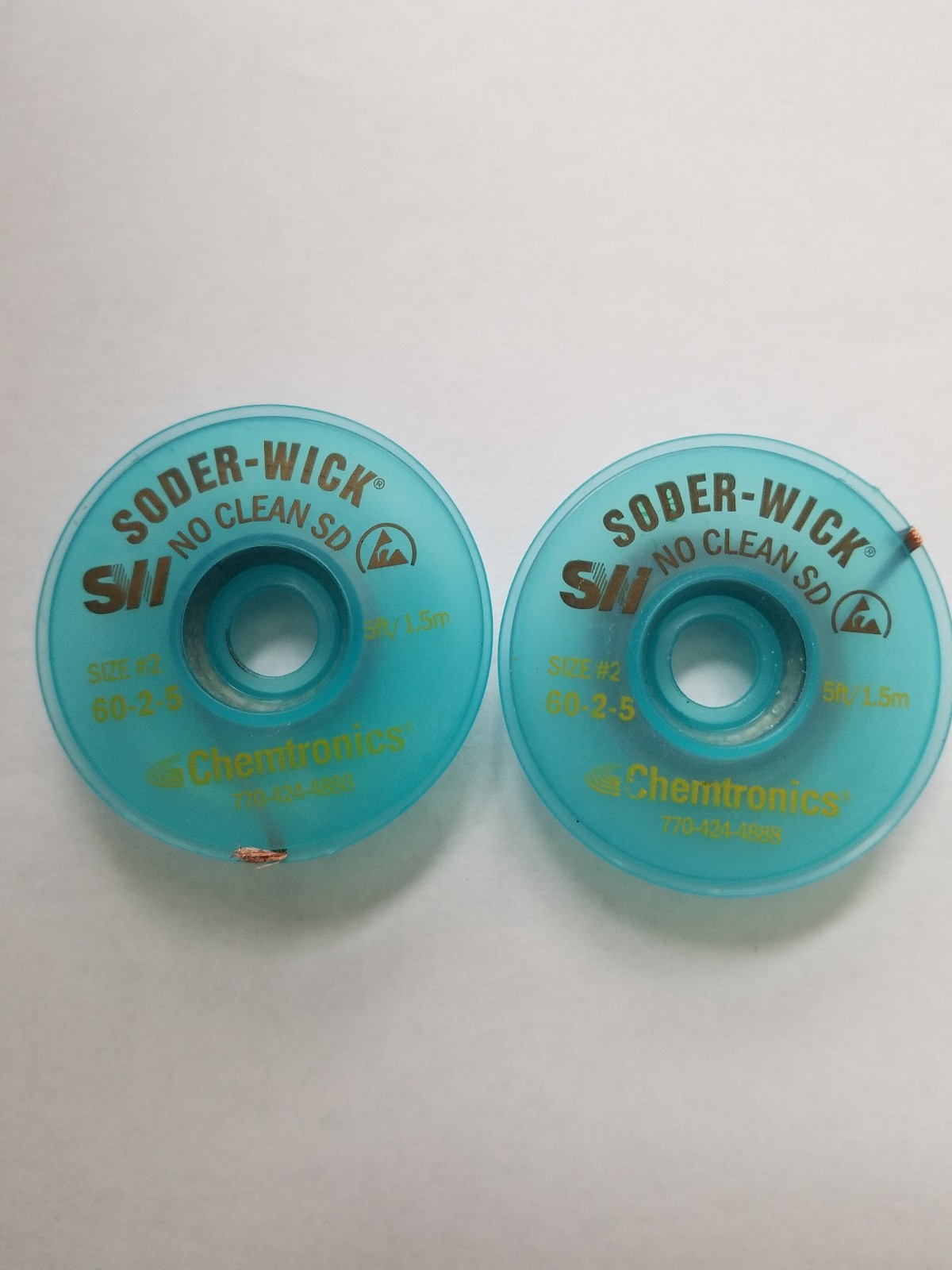 2X Original Chemtronics 60-2-5 Soder-Wick No Clean SD Desoldering Braid ...