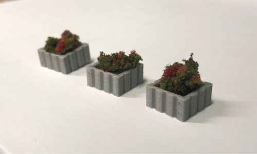 1547DM Ho Planter for Stations Streets Ecc. Package 3 Pieces Scale 1:87 ...