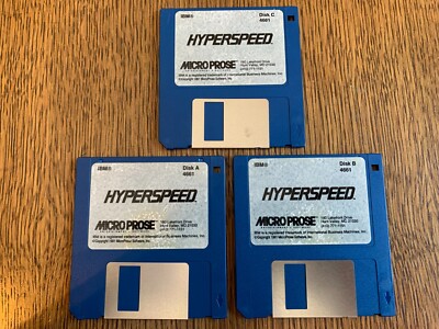 HYPERSPEED GAME PC MS-DOS COMPUTER 3.5" INCH FLOPPY DISK(S) EXC COND ...