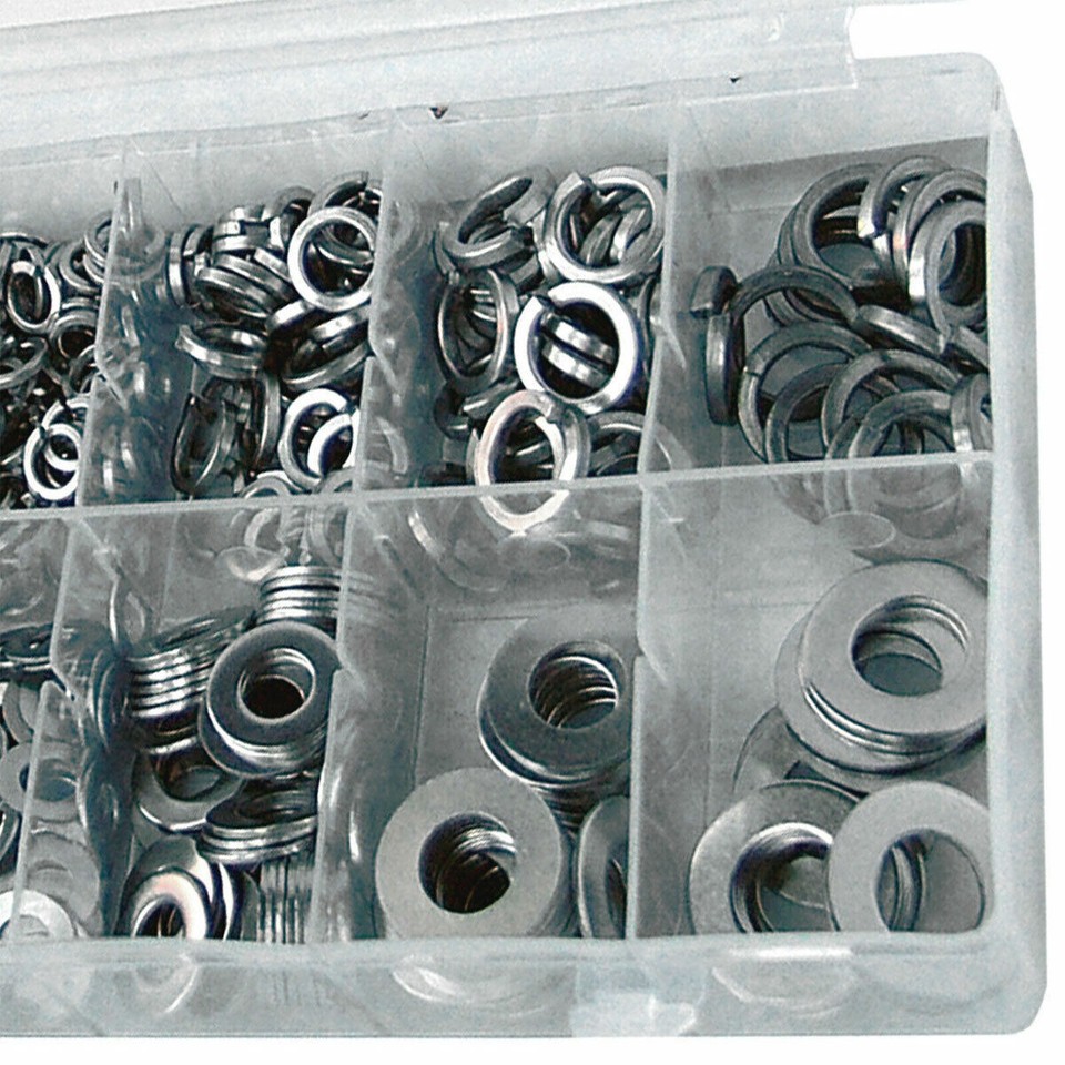 790 x STAINLESS STEEL ASSORTED FLAT WASHERS SPRING WASHERS FOR METRIC ...