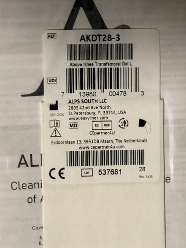 ALPS Prosthetic Locking Liner NEW AKDT26-3 Above Knee / Below Knee ...