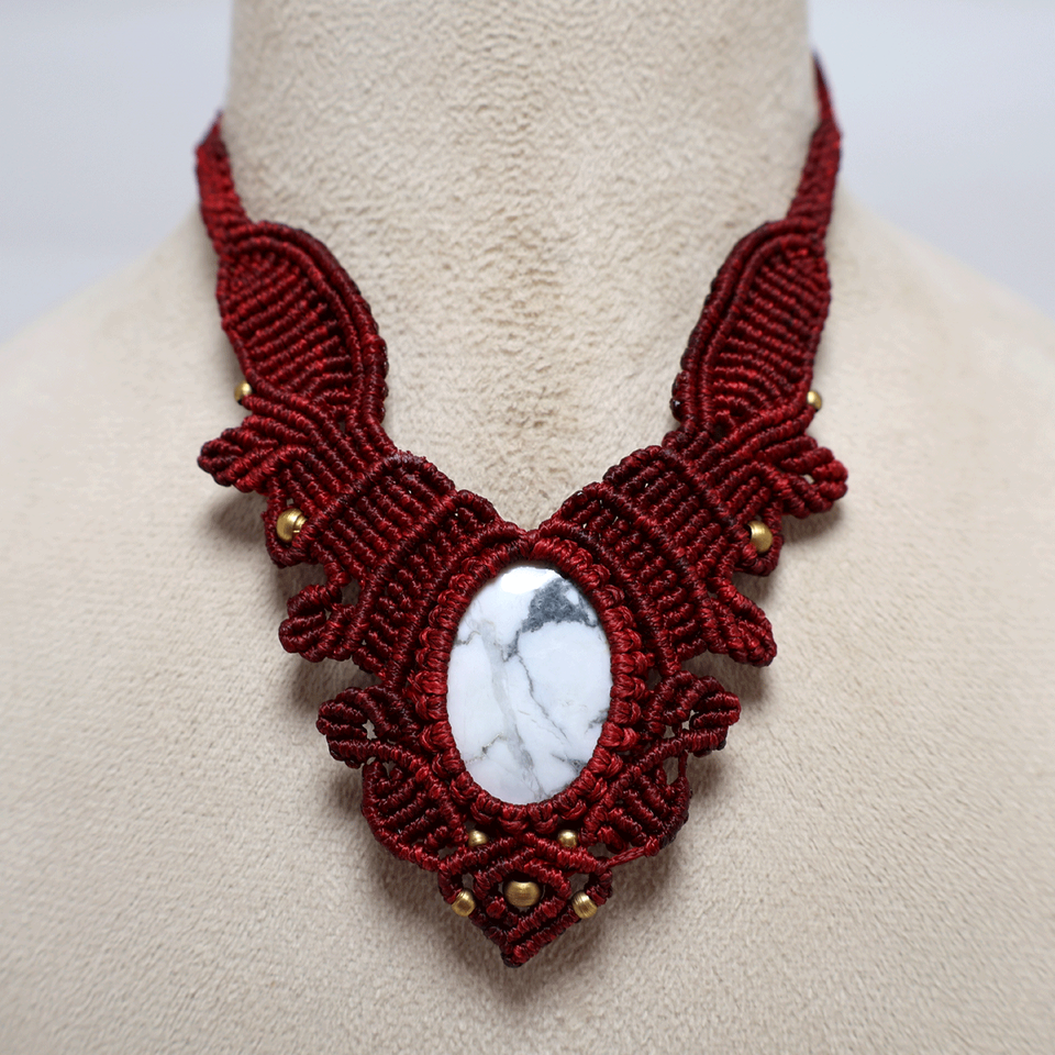 Handmade Natural Wild Buffalo Turquoise Bohemian Macrame Choker Crystal ...