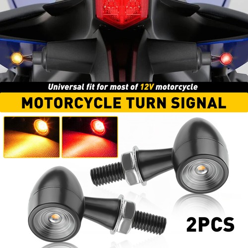 Left Right Motorcycle Mini LED Turn Signals Blinker Light Indicator ...