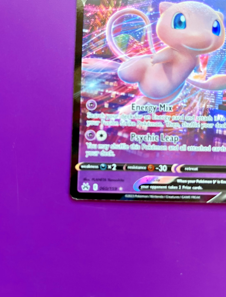 Mew V 060/159 Fusion Strike holo and Mew V 113/264 Fusion Strike holo ...