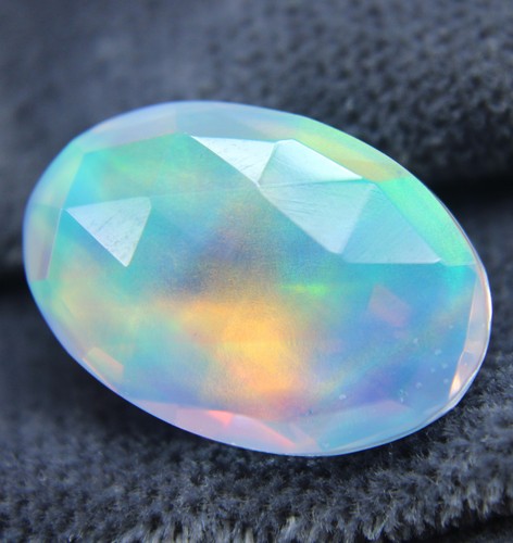 12.40 Ct Oval Cut Fire Opal Triplet Blue Color Loose Gemstones Certifed ...