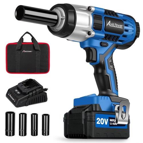 20V Cordless Impact Wrench, Electric Impact Gun 1/2 Inch Drive with 330 ...