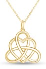 Celtic Knot Heart Pendant Necklace Irish Triangle Vintage Style Good ...