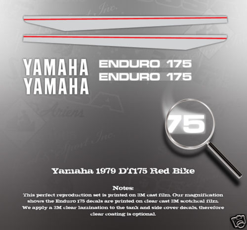 YAMAHA 1979 DT175 RED BIKE DECAL GRAPHIC KIT LIKE NOS | eBay