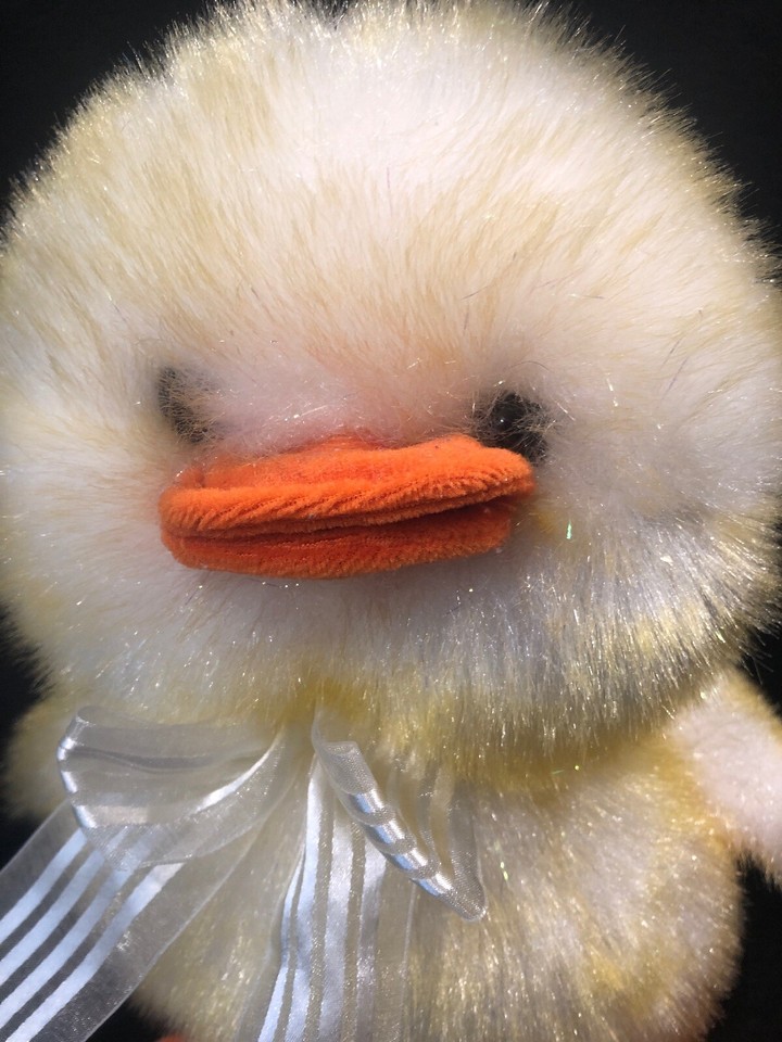Plush Easter Yellow Duckie Ducky Duck Stuffed Lovey Sparkle Fur 12" SKM ...