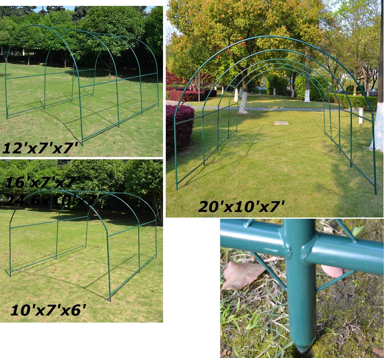 20x10x7'/12x7x7'/10'x7'x6' Replacement Greenhouse Spare Parts Metal ...