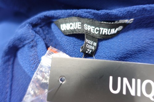 Unique Spectrum Women Plus Size 1x 2x 3x Navy Blue White Top Blouse ...