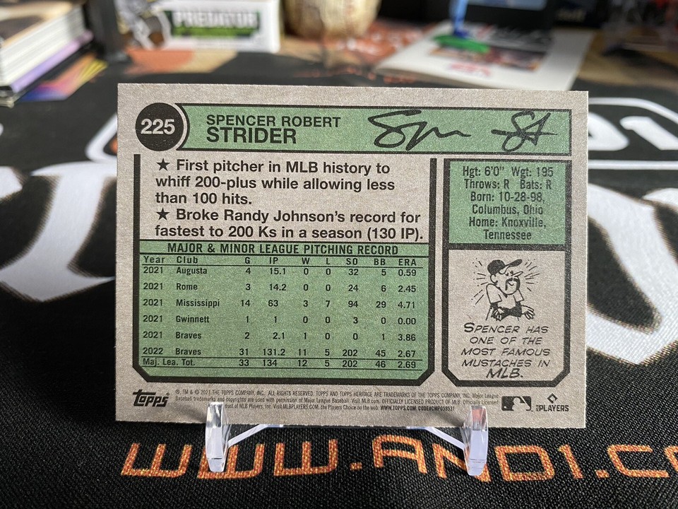 2023 Topps Heritage Paper SPENCER STRIDER #225 🏆Gold Cup All-Star RC🏆 ...