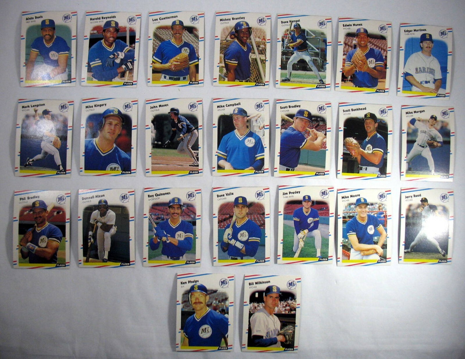 1988 Seattle MARINERS Team Fleer Baseball Cards Complete Set Ken Phelps ...
