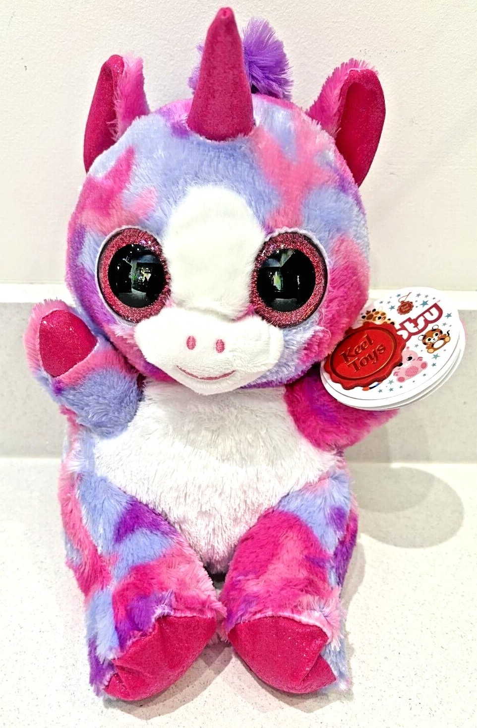 Keel Toys Animotsu 25cm Pink Unicorn Beanie Cuddly Soft Toy Plush ...