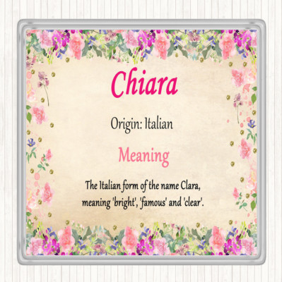 Chiara Name Meaning Drinks Mat Coaster Floral | eBay