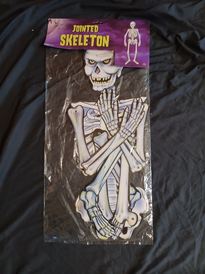 Halloween Poseable JOINTED SKELETON Die Cut DECORATION BEISTLE In ...