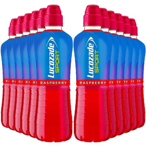 Lucozade Sport Raspberry Isotonic Sport Fat Free Energy Drink, 12x500ml ...