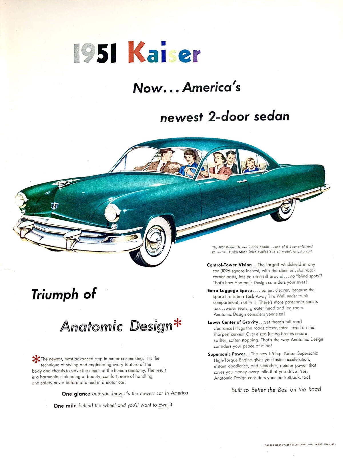 1951 KAISER AMERICA’S NEWEST 2 DOOR VINTAGE PRINT AD | eBay