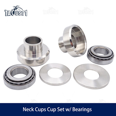 Chrome Raked Neck Cups Cup Kit For Harley EVO Sportster Chopper Bobber ...