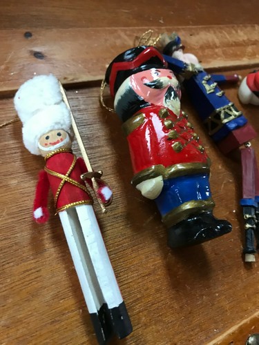 Lot of 5 Handmade Clothespin Nutcracker Resin Soldier Christmas Tree ...