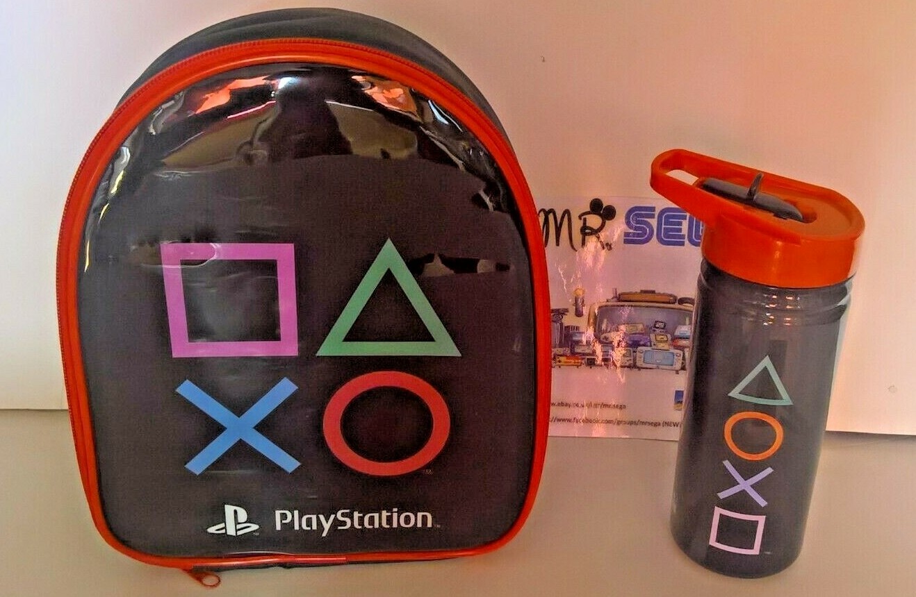OFFICIAL PLAYSTATION LUNCH BAG AND BOTTLE (BLACK) 'VERY RARE & HARD TO ...