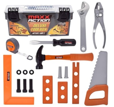 Maxx Action Deluxe 18-piece Deluxe Tool Box Play Toy Set New | eBay