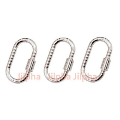 3pcs Sterling Silver Link Lock Enhancer Bail Carabiner Clasp Connector ...