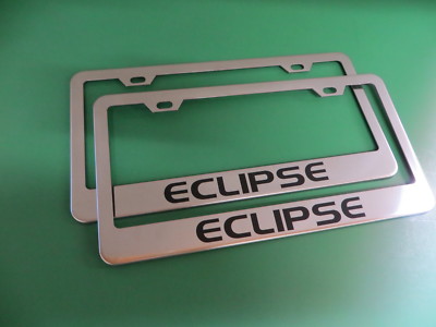 (2)NEW " ECLIPSE " Stainless Steel license plate frame +screw caps | eBay