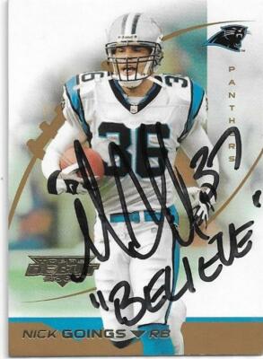 NICK GOINGS Autographed Signed 2002 Topps Debut Football card Carolina ...