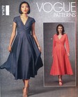 Vogue 1672 Faux Front Wrap Dress Sewing Pattern Easy Misses Size New | eBay