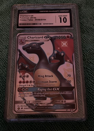 Pokemon TCG Charizard GX Hidden Fates SV49/SV94 Cgc 10 GEM MINT Clean ...