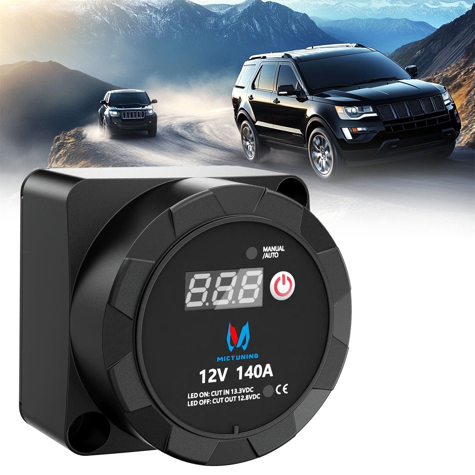 140Amp Smart Dual Battery Isolator VSR Voltage Relay w/Voltmeter for ...