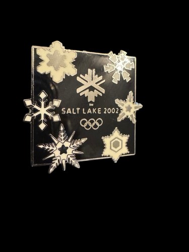 Salt Lake 2002 Olympics Snowflake Black Square Enamel Vintage Pin | eBay